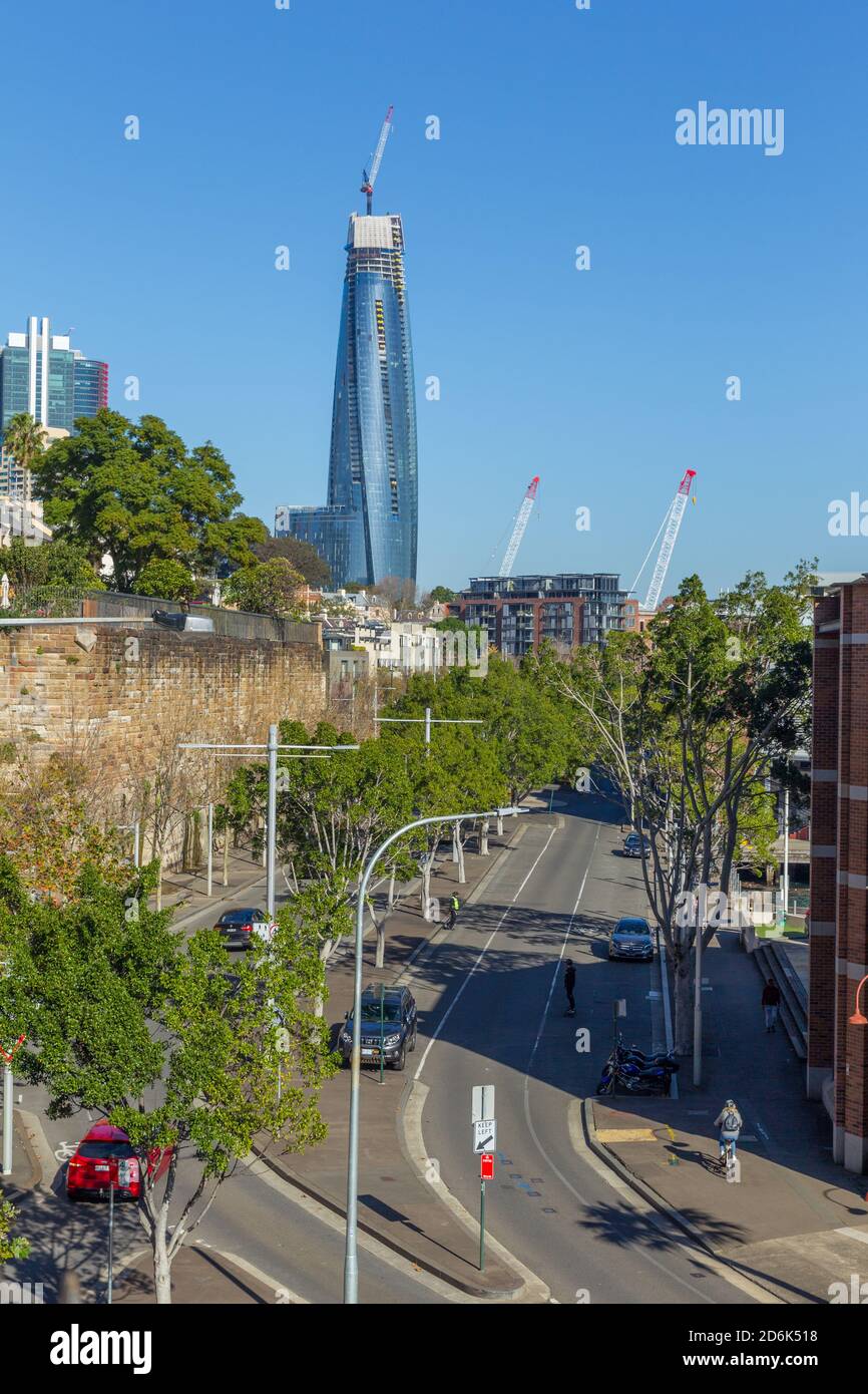 Construction of the new suburb of Barangaroo in Sydney, Australia, seen ...