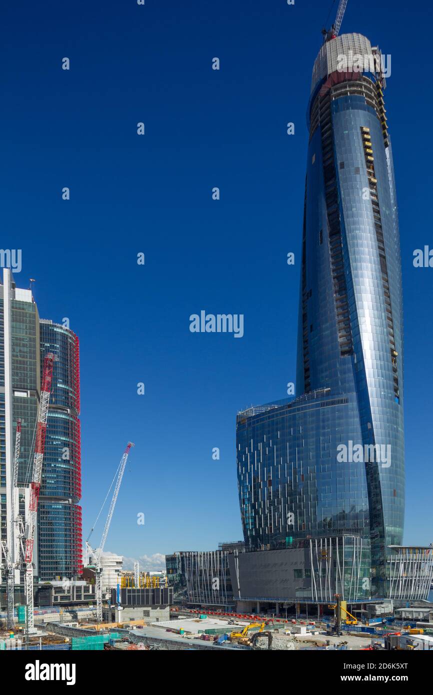 Construction of the new suburb of Barangaroo in Sydney, Australia, seen ...