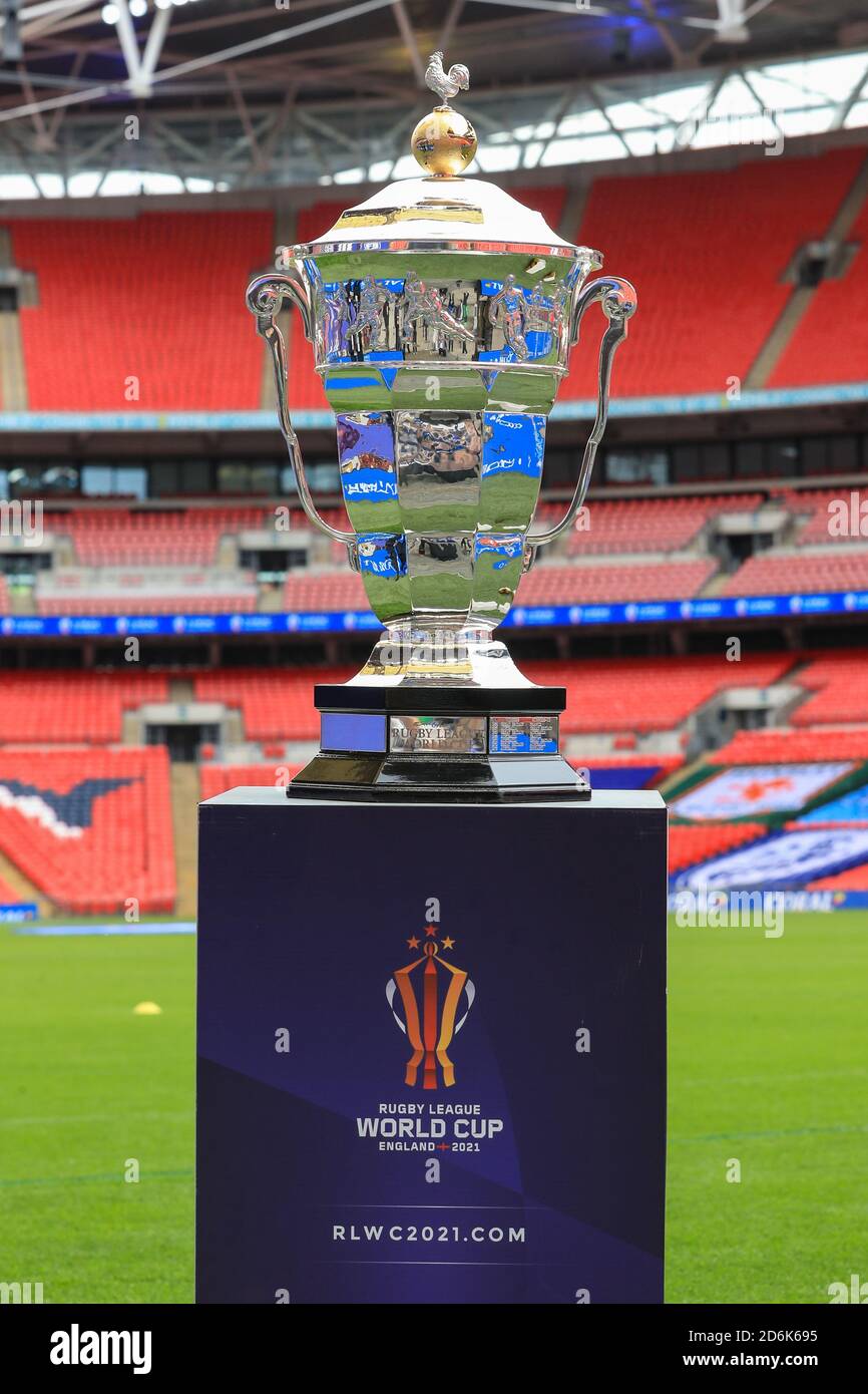 The Rugby League World Cup on display at Wembley Stock Photo - Alamy