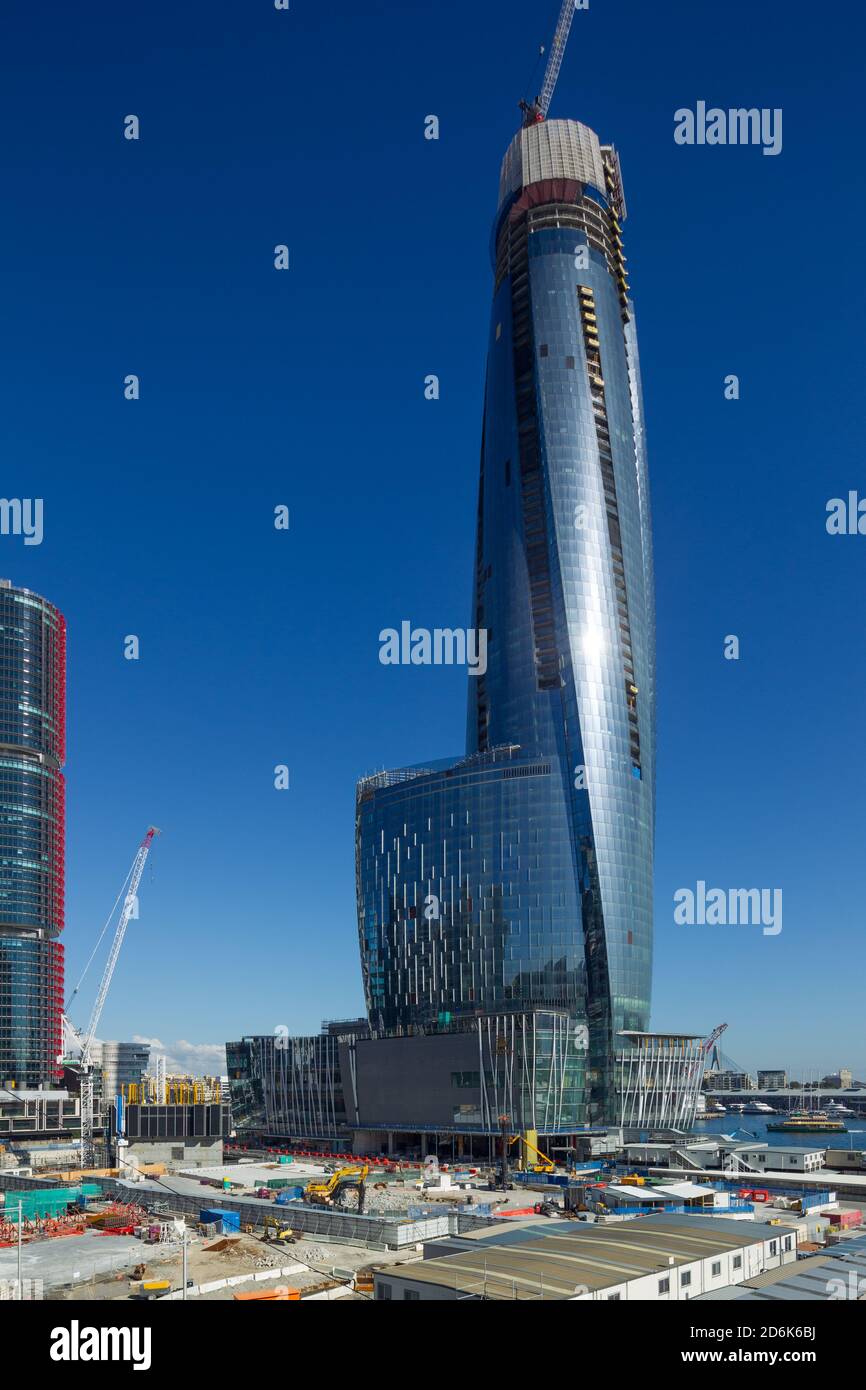 Construction of the new suburb of Barangaroo in Sydney, Australia, seen ...