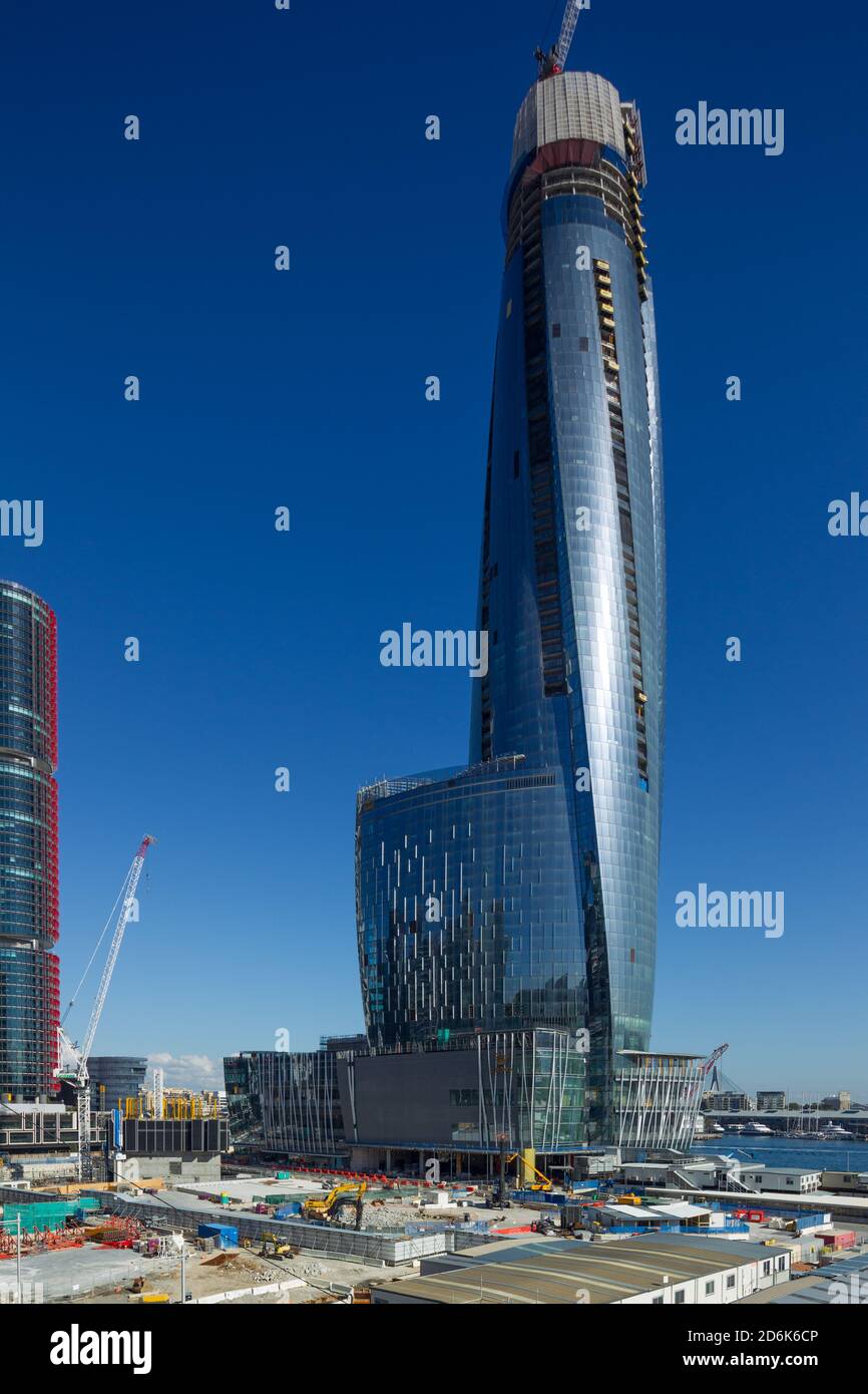 Construction of the new suburb of Barangaroo in Sydney, Australia, seen ...