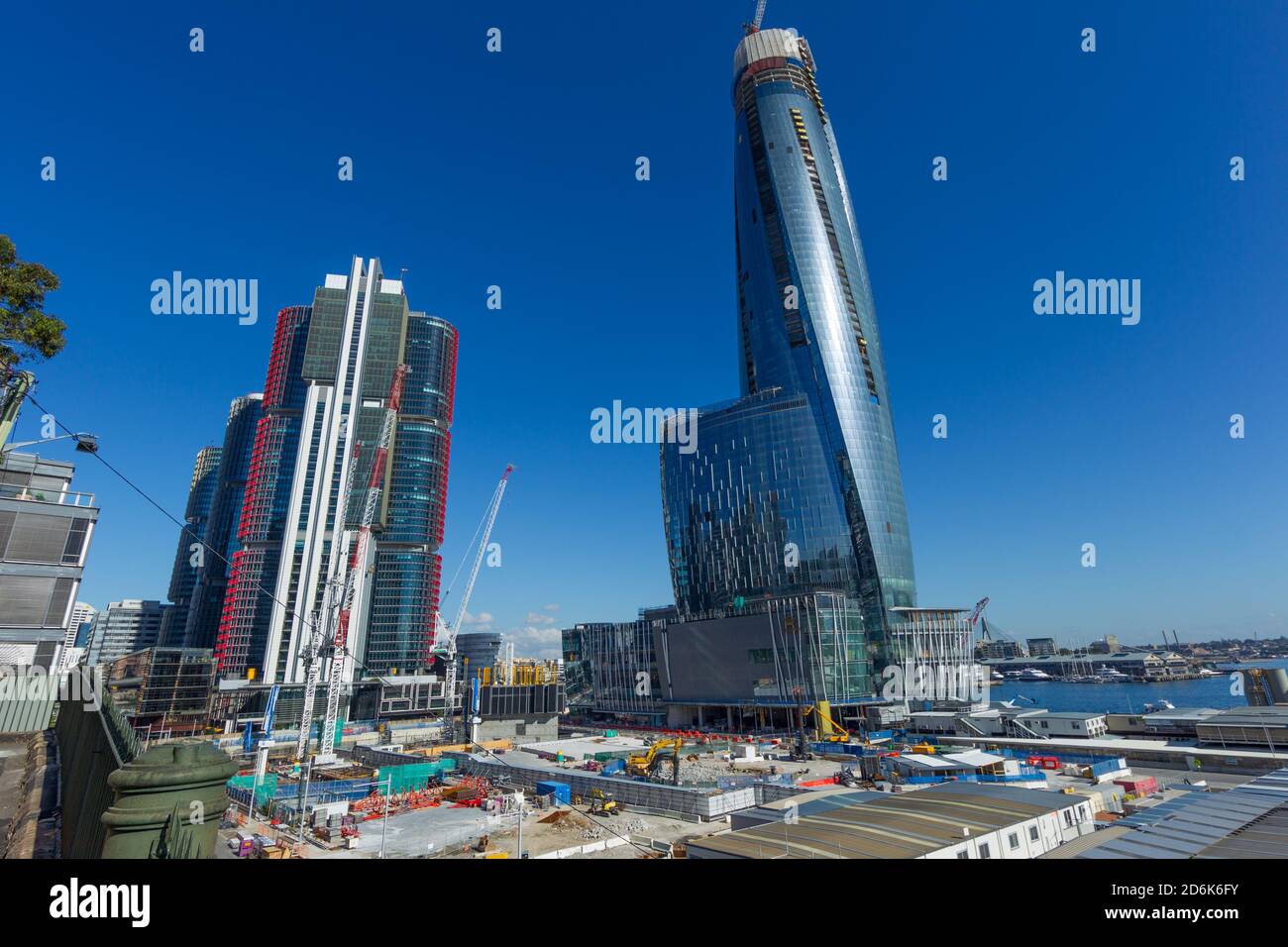 Construction of the new suburb of Barangaroo in Sydney, Australia, seen ...