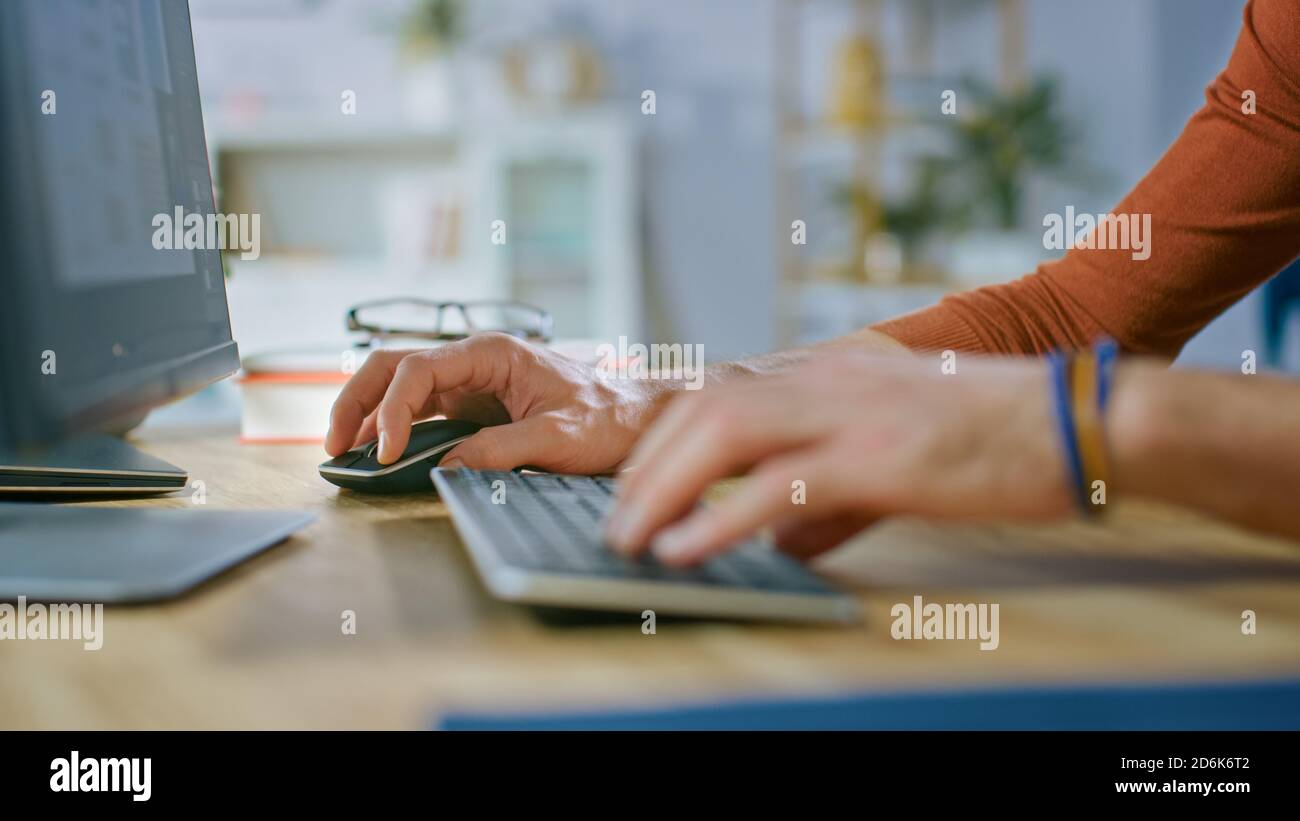 Handsome Software Engineer Works on a UX / UI Mobile App Template, Uses ...