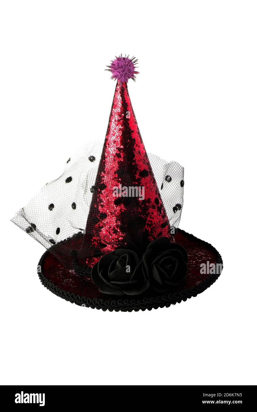 Shiny halloween hat on a white background Stock Photo - Alamy