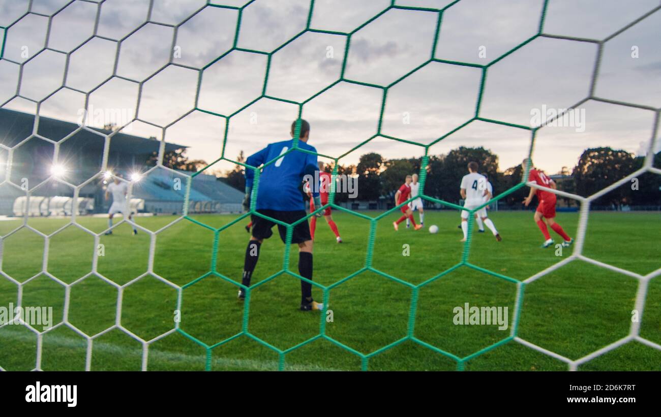 Football goal post and ball kick hi-res stock photography and images ...