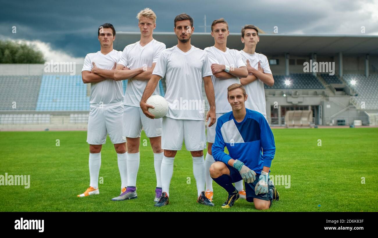 Professional Soccer Players Team Posing for a Group Photo Standing on a ...