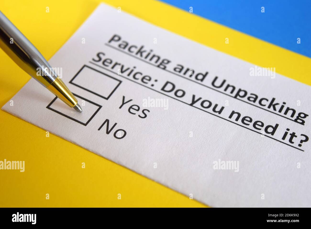 One person is answering question about packing and unpacking service ...