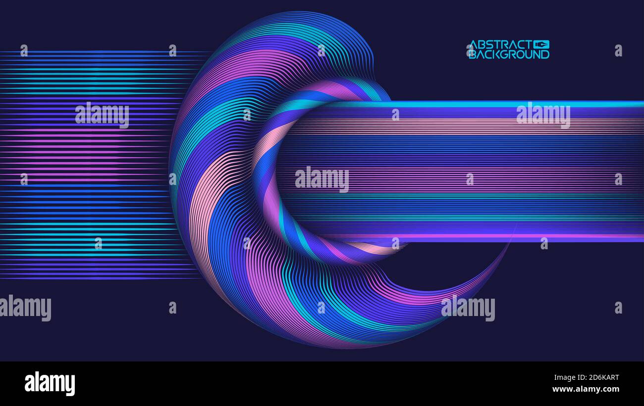 Abstract art backdrop. Colorful curly circle. Futuristic waves ...