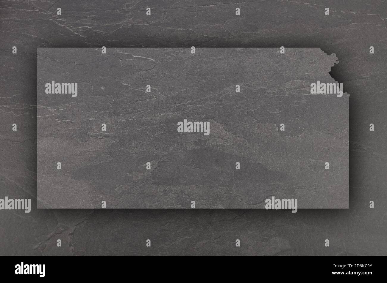 Map of Kansas on dark slate Stock Photo - Alamy