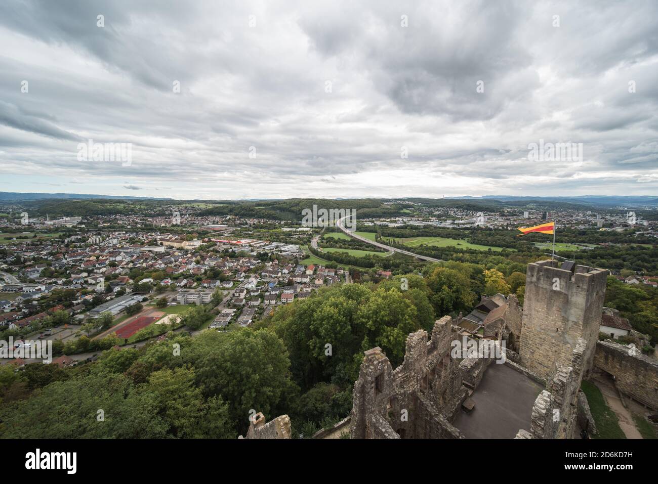 cityscape from the city of lörrach in southern germany, view from the ...