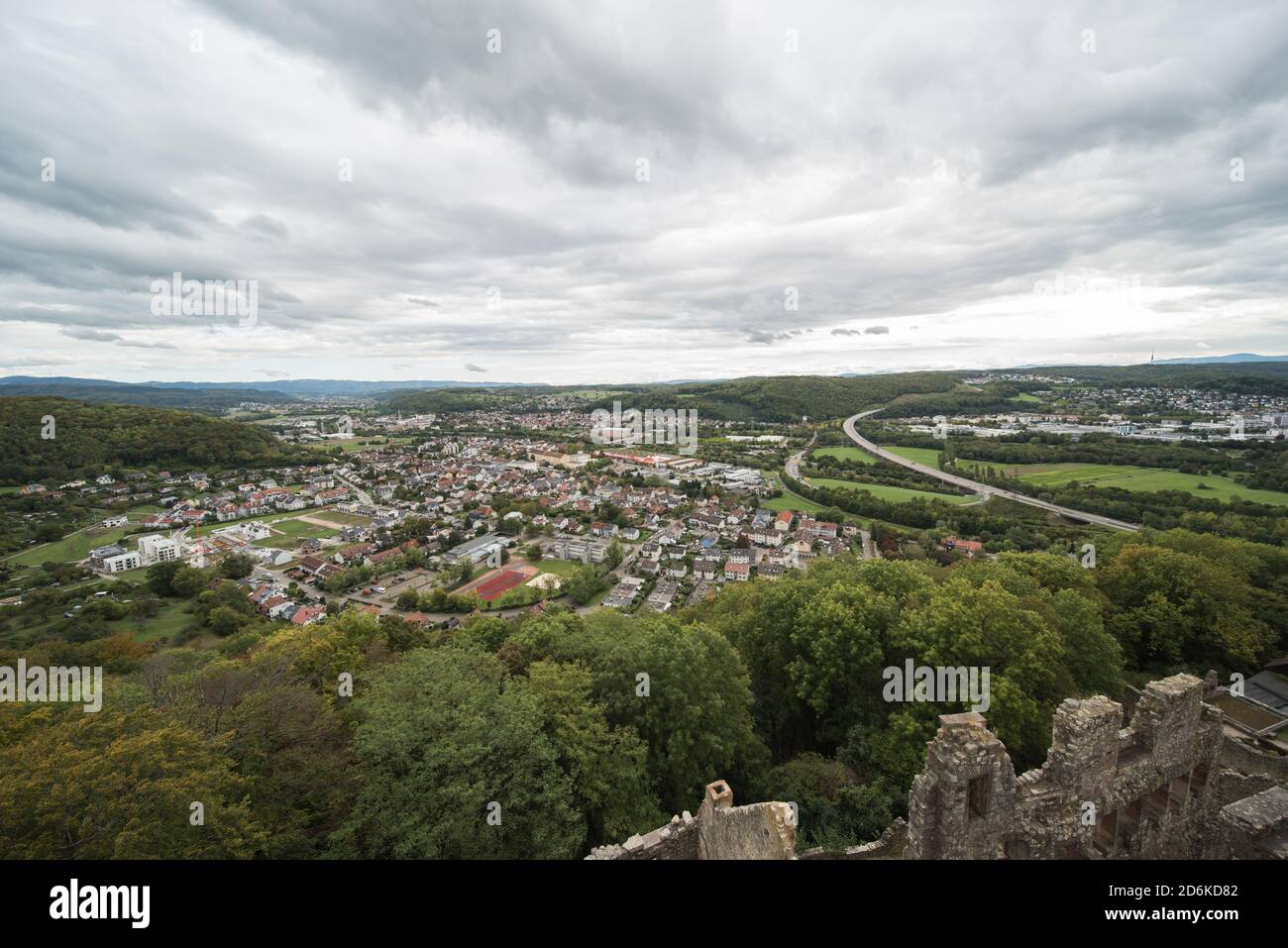 cityscape from the city of lörrach in southern germany, view from the ...