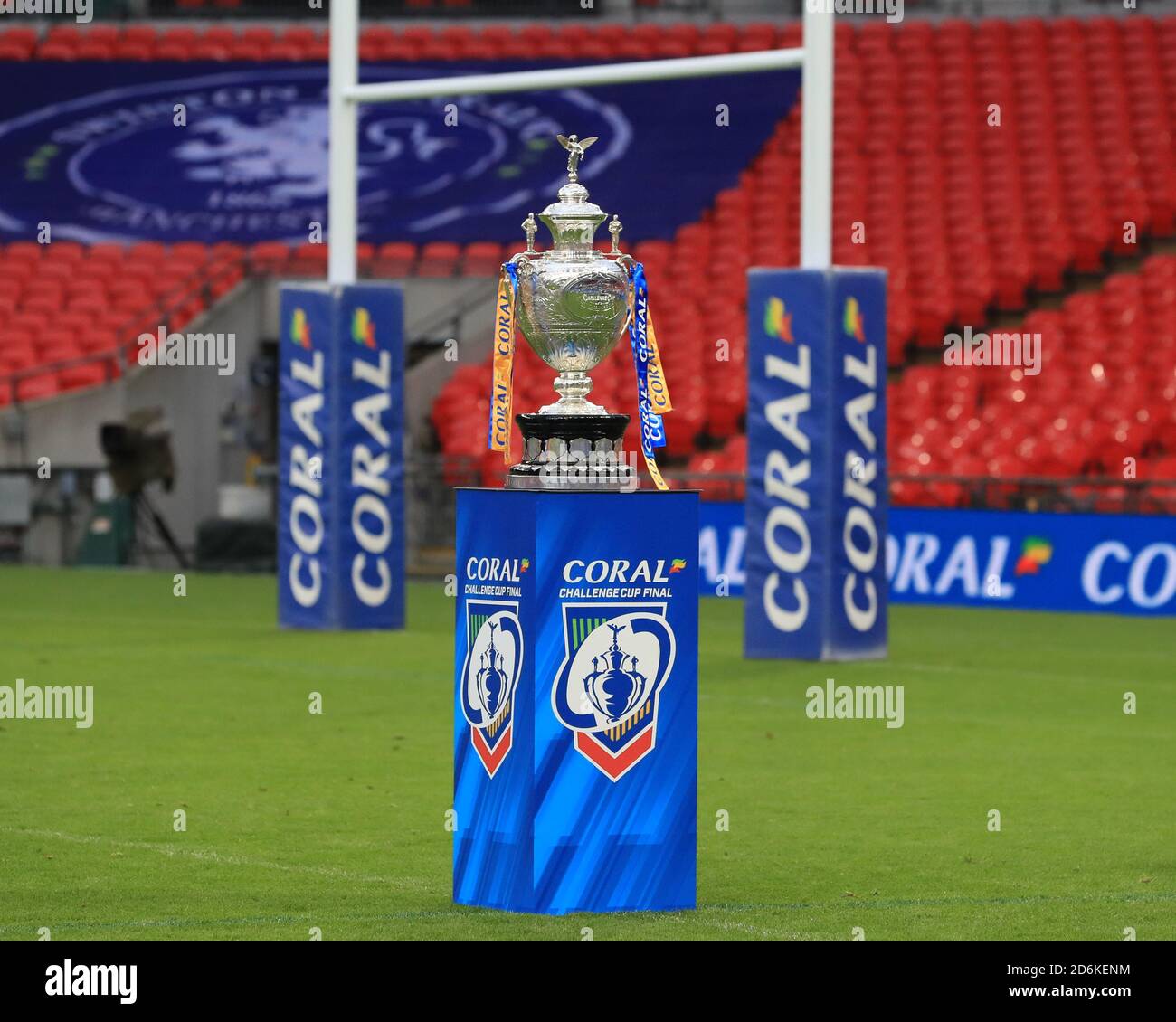 The Challenge Cup with Leeds Rhinos winning ribbons on Stock Photo - Alamy