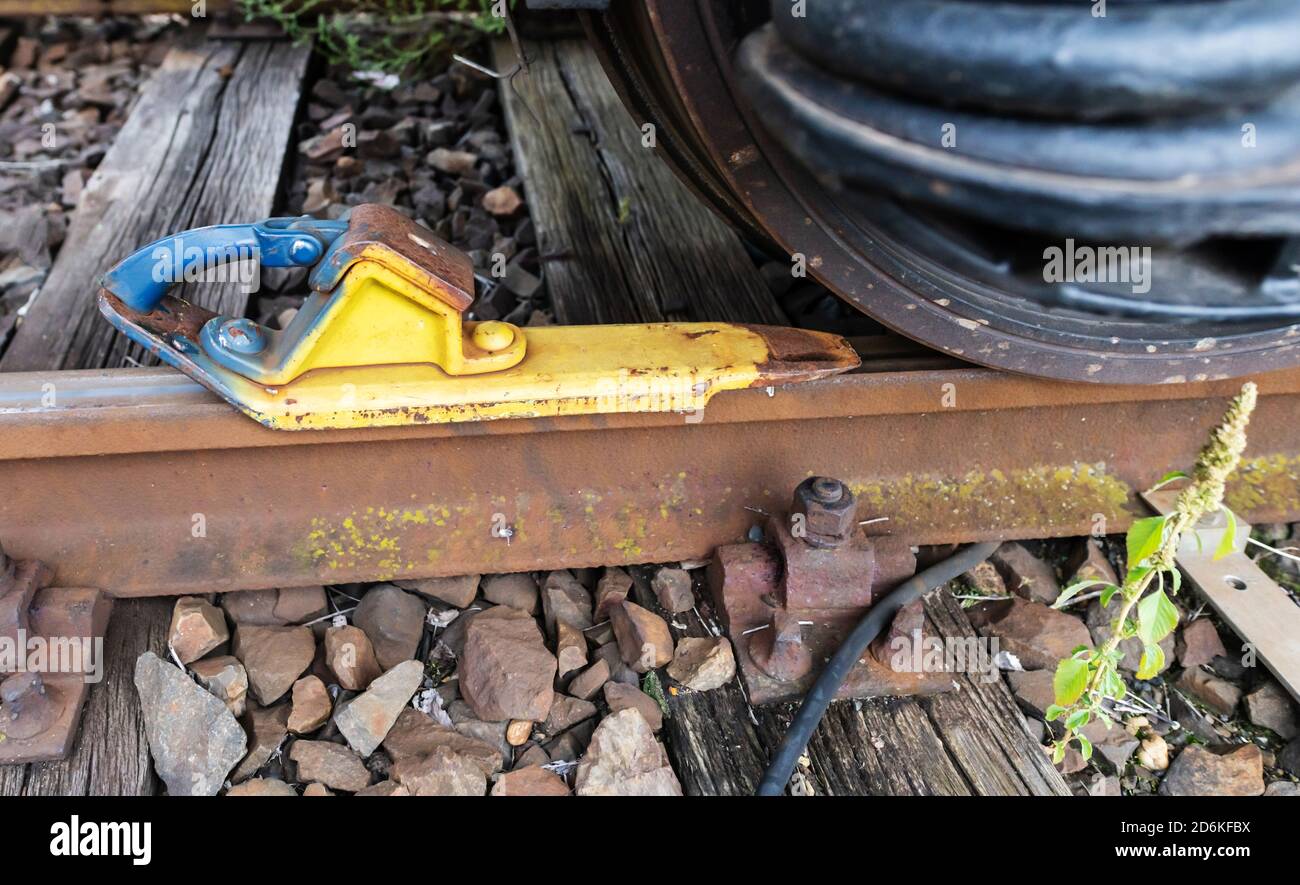 Train wheel brake shoe hi-res stock photography and images - Alamy