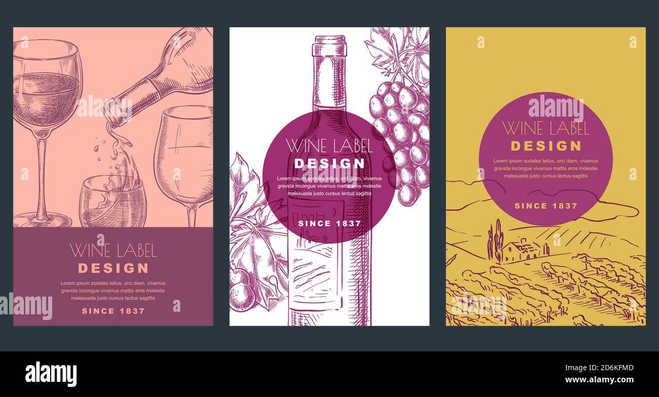 Wine Bottle Label Design Template