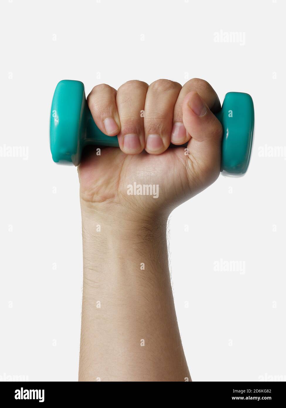 Male arm lifting light weight workout isolated on white Stock Photo - Alamy