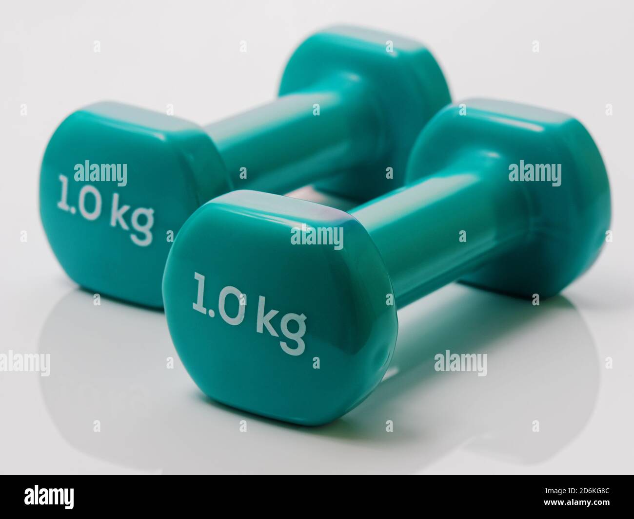 Two of dumbbells weight one kilogram on white background Stock Photo ...