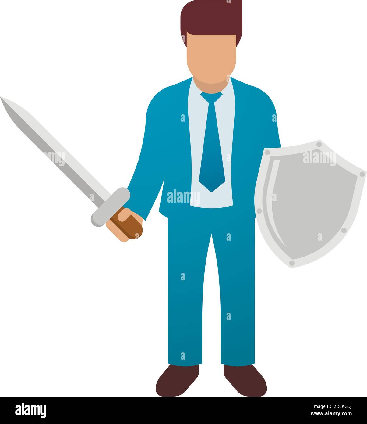 Holding shield sword suit Cut Out Stock Images & Pictures - Alamy