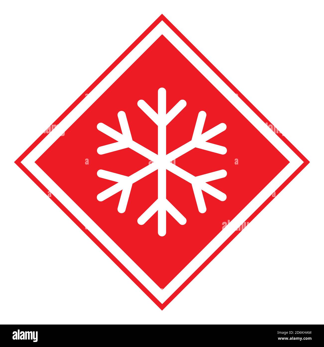Snow winter icon, danger ice flake sign, risk alert vector illustration ...