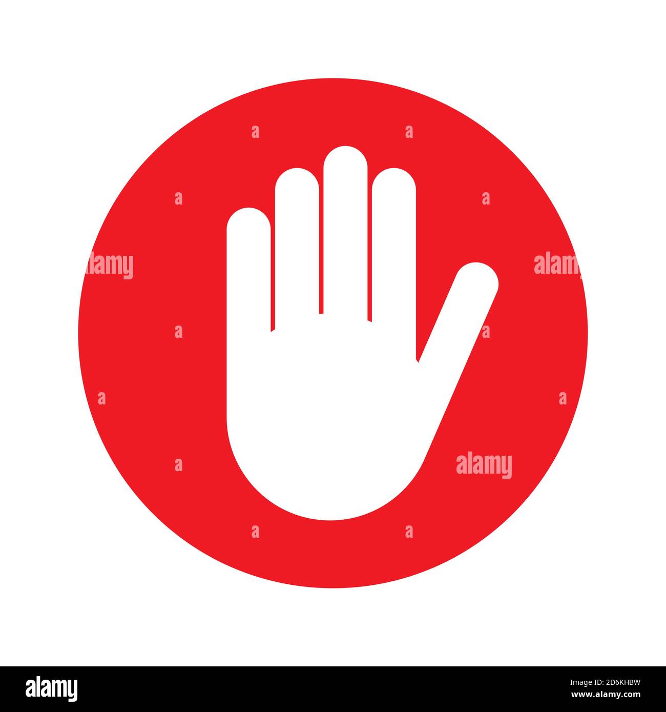 Stop icon with alert hand, warning covid symbol, no - danger isolated ...