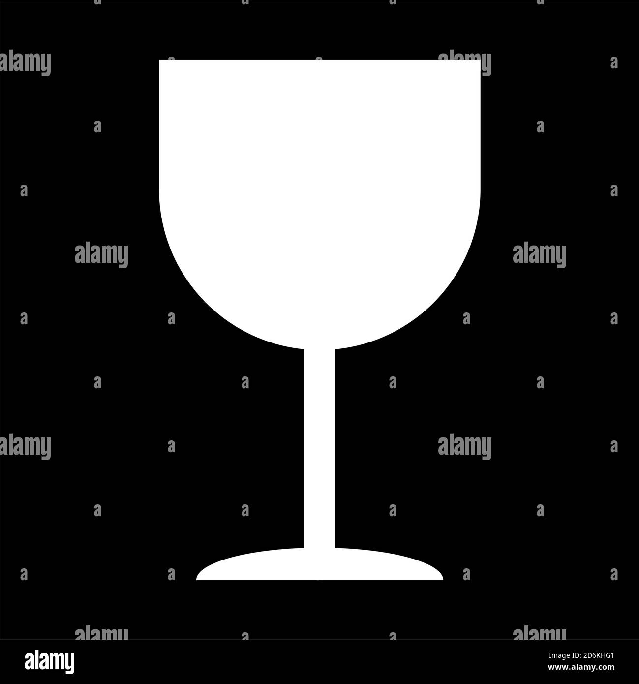 Fragile flat icon isolated on black background. Fragile package symbol ...