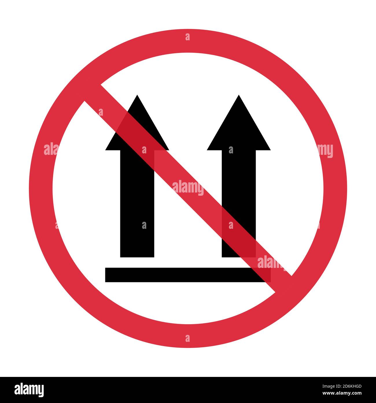 This side up prohibition flat icon isolated on white background ...