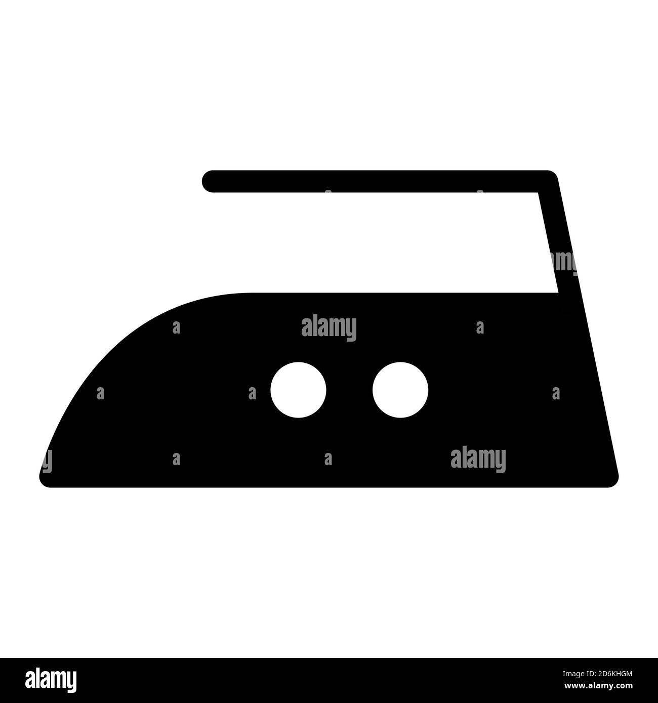 Iron black flat icon isolated on white background. Medium temperature ...