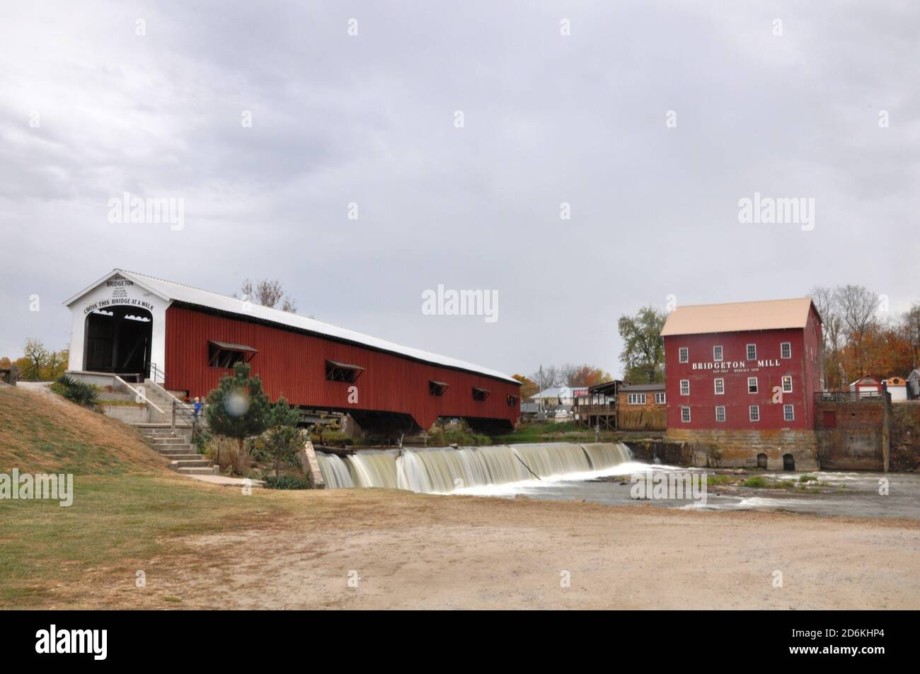 Bridgeton Mill Covered Bridge Stock Photo - Alamy