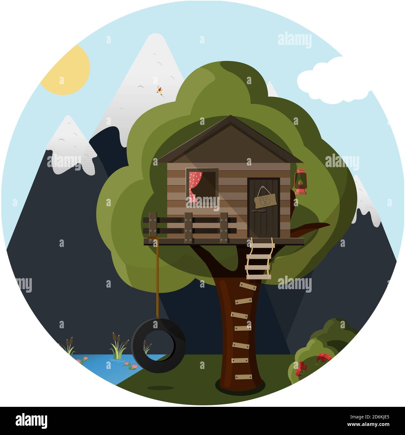 Treehouse cartoon hi-res stock photography and images - Alamy