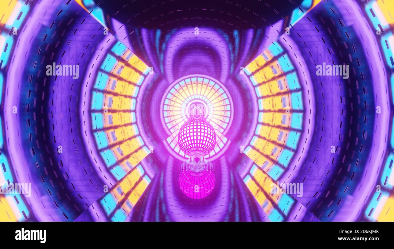 Neon Reflecting Fantasy World 4k uhd 3d illustration background Stock ...