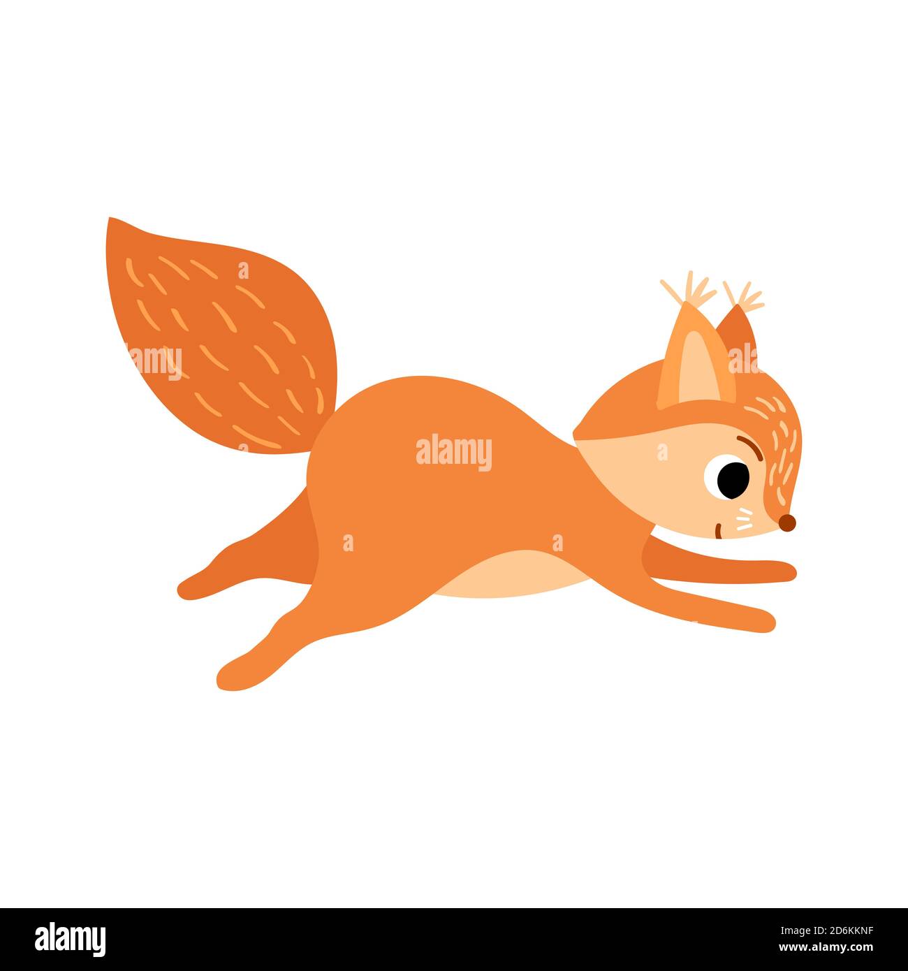 Cute cartoon running squirrel. Side view. Funny woodland character ...