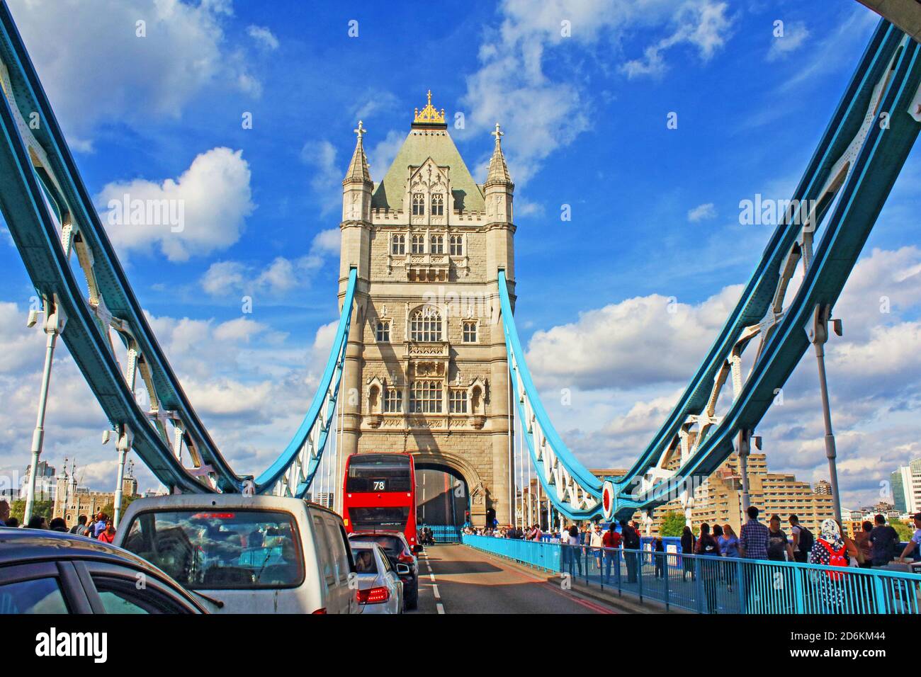 Tower Bridge-a combined bascule and suspension bridge in London.crosses ...