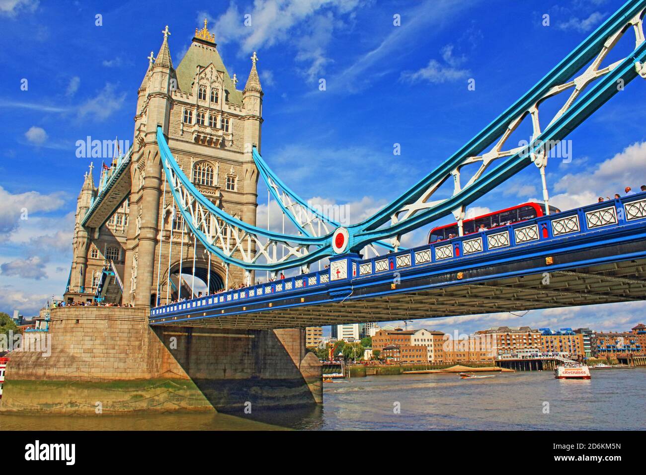 Tower Bridge-a combined bascule and suspension bridge in London.crosses ...