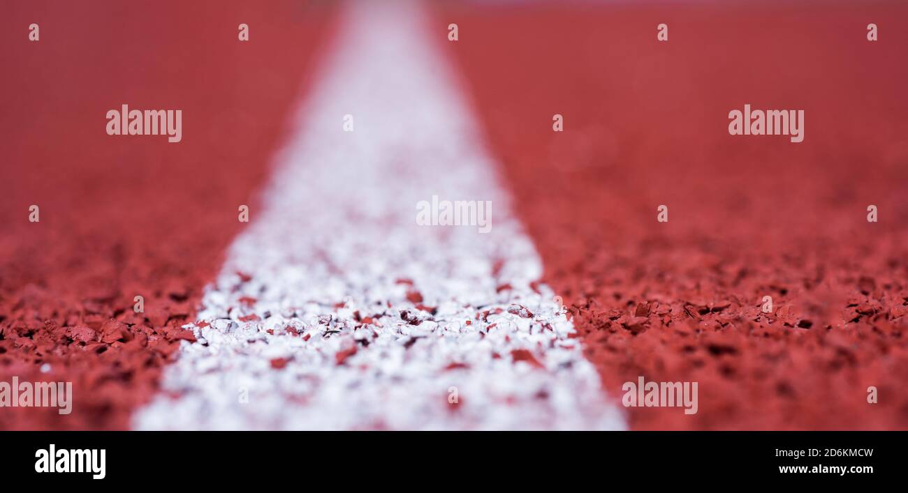 finish line. health and sport. path for runners. racetrack on outdoor ...