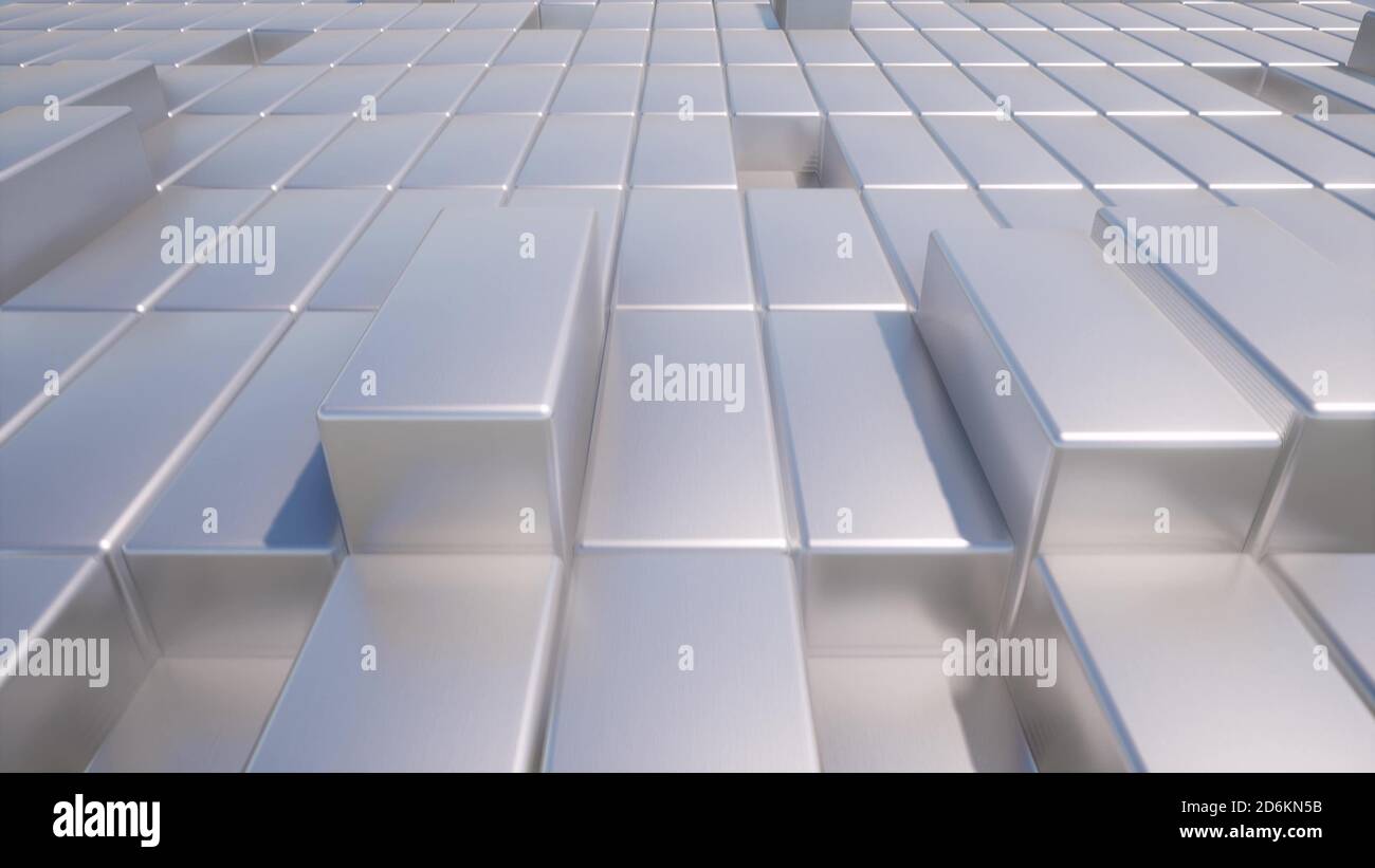 Realistic abstract metal boxes Top view 3d rendering Stock Photo - Alamy