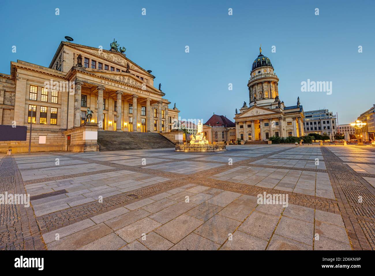 The empty Gendarmenmarkt square in Berlin at dawn Stock Photo - Alamy