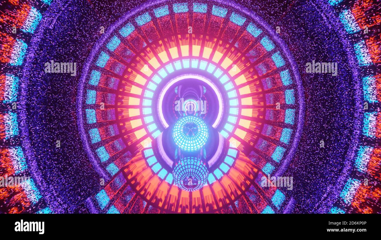 Colorful Wireframe Mirrored Passage 4k uhd 3d illustration background ...