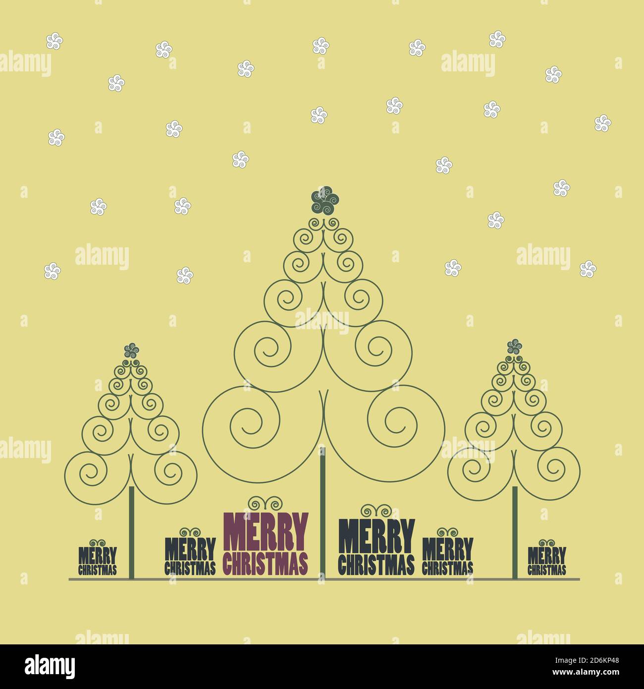 Christmas Tree Card Stock Vector Image & Art - Alamy