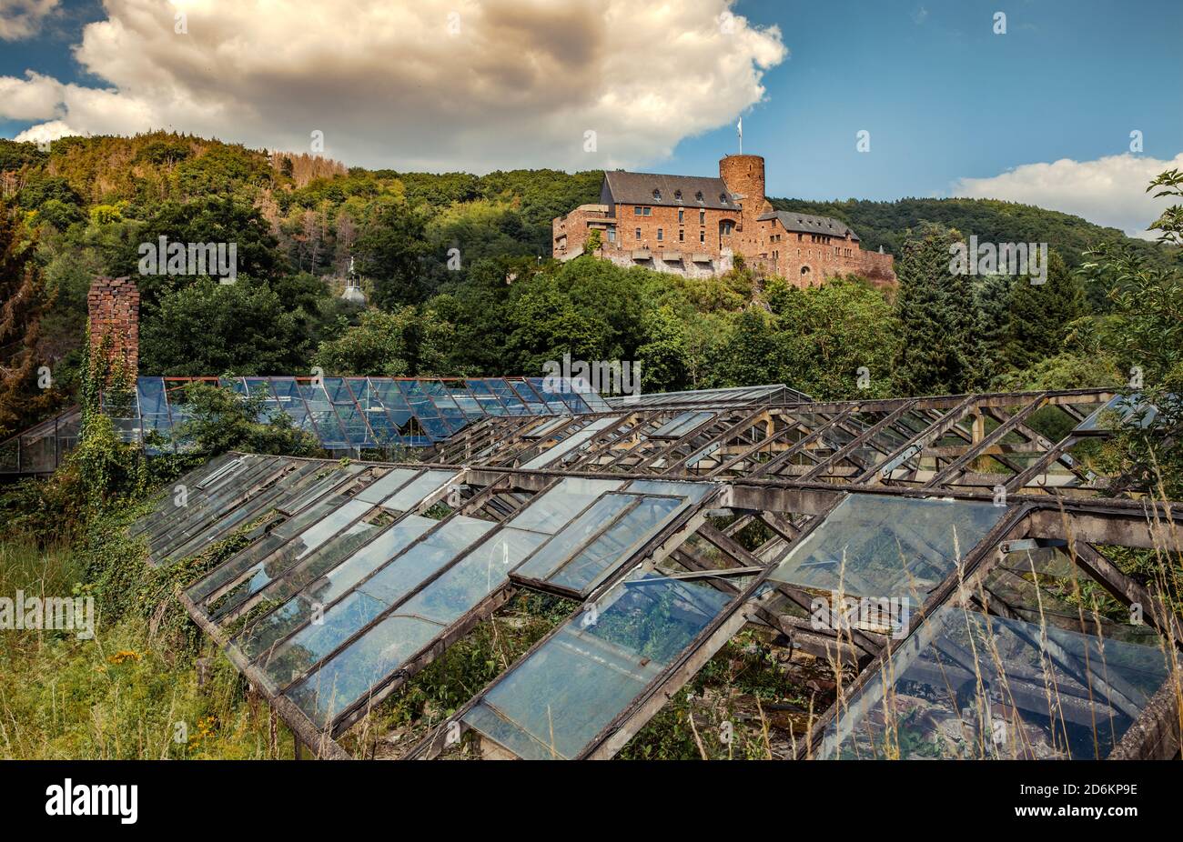 abandoned greenhouse landscape in Heimbach and Hengebach Castle in the ...
