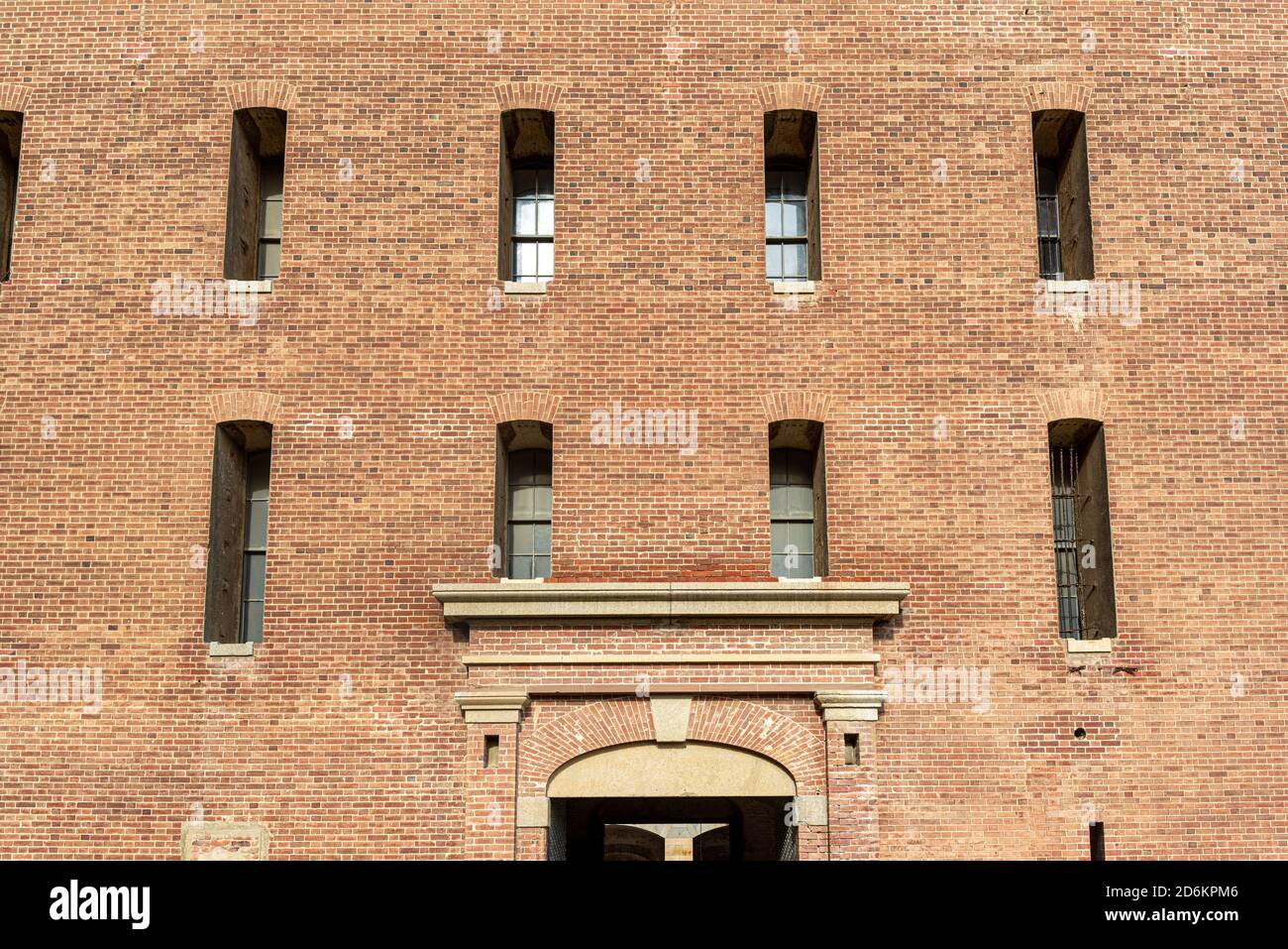 Red brick classic facade of the office building Stock Photo - Alamy