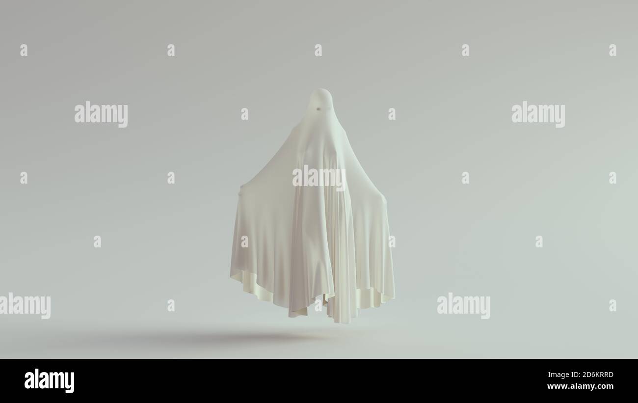 White Ghost Spirit Floating with Arms Out Death Shroud 3d illustration ...