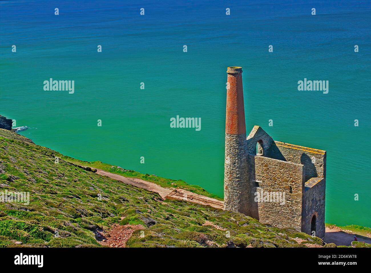 Aerial view of an old Cornish tin mine Stock Photo - Alamy