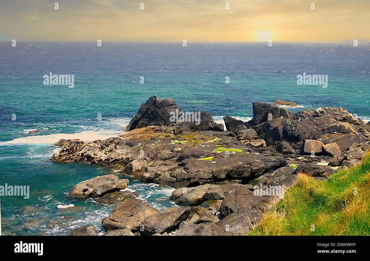 Cornish seascapes sea views Stock Photo - Alamy