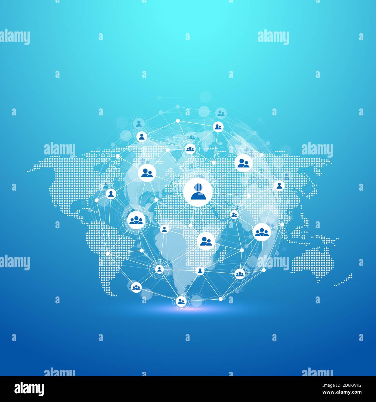 Global network connections with points and lines. Wireframe background ...