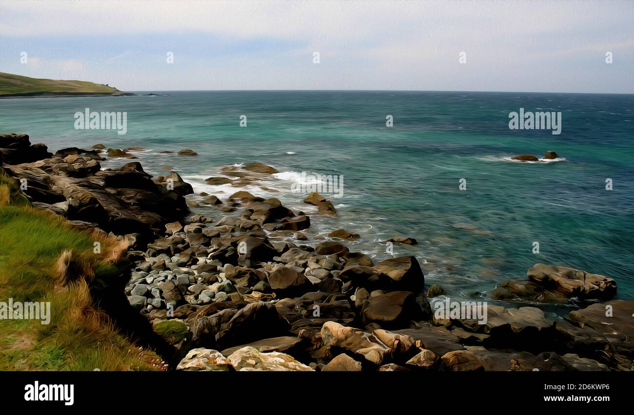 Cornish seascapes sea views Stock Photo - Alamy
