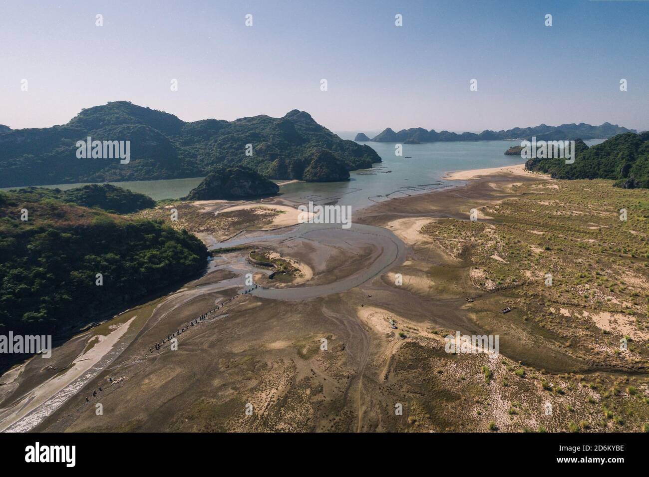 Ha Long Bay, Cat Ba Island, Vietnam, descending dragon bay Asia Aerial ...