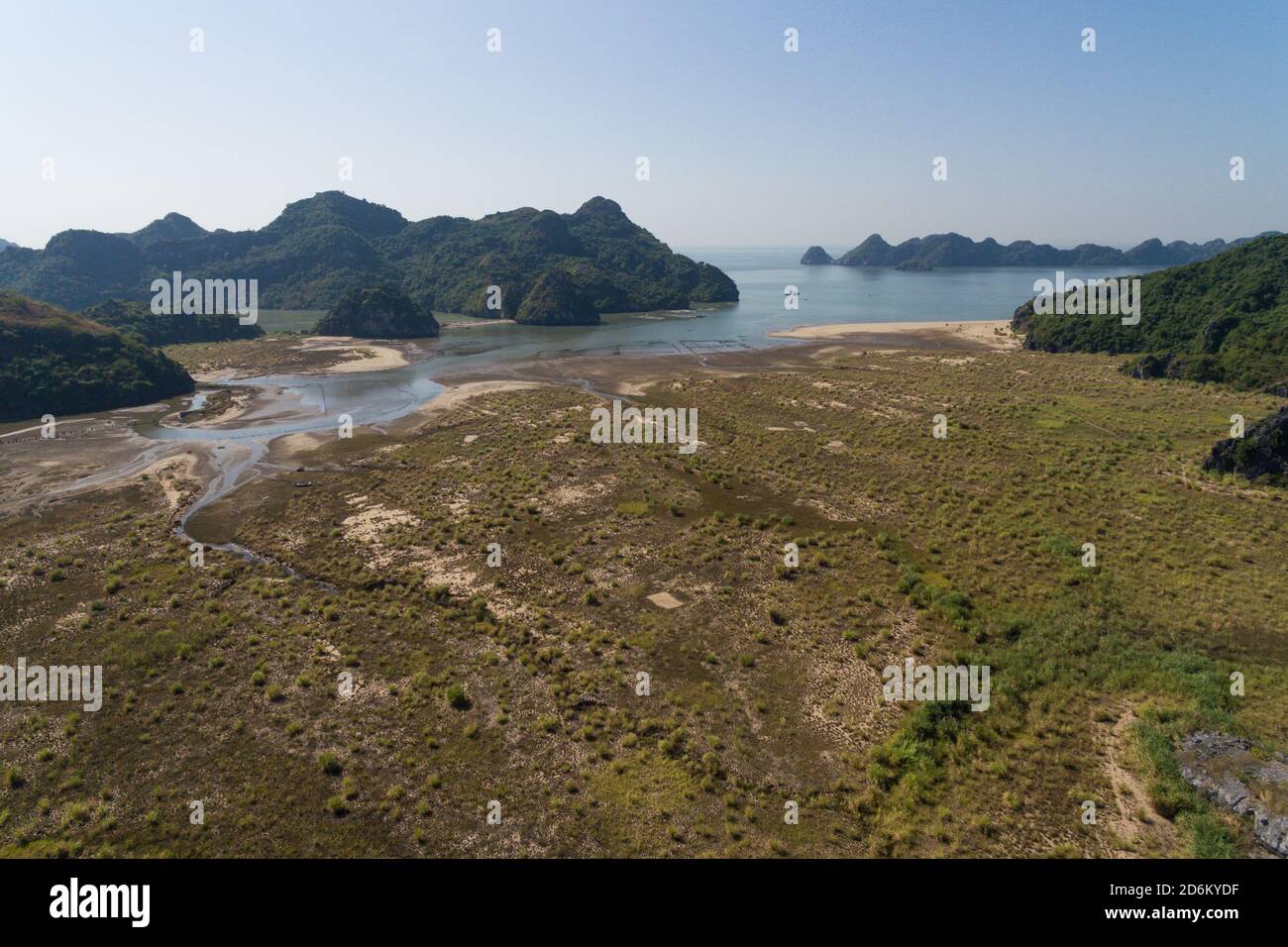 Ha Long Bay, Cat Ba Island, Vietnam, descending dragon bay Asia Aerial ...