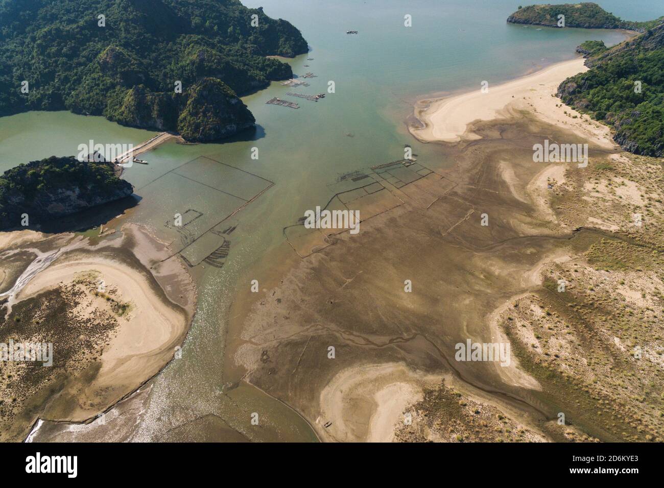 Ha Long Bay, Cat Ba Island, Vietnam, descending dragon bay Asia Aerial ...