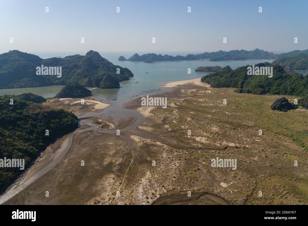 Ha Long Bay, Cat Ba Island, Vietnam, descending dragon bay Asia Aerial ...