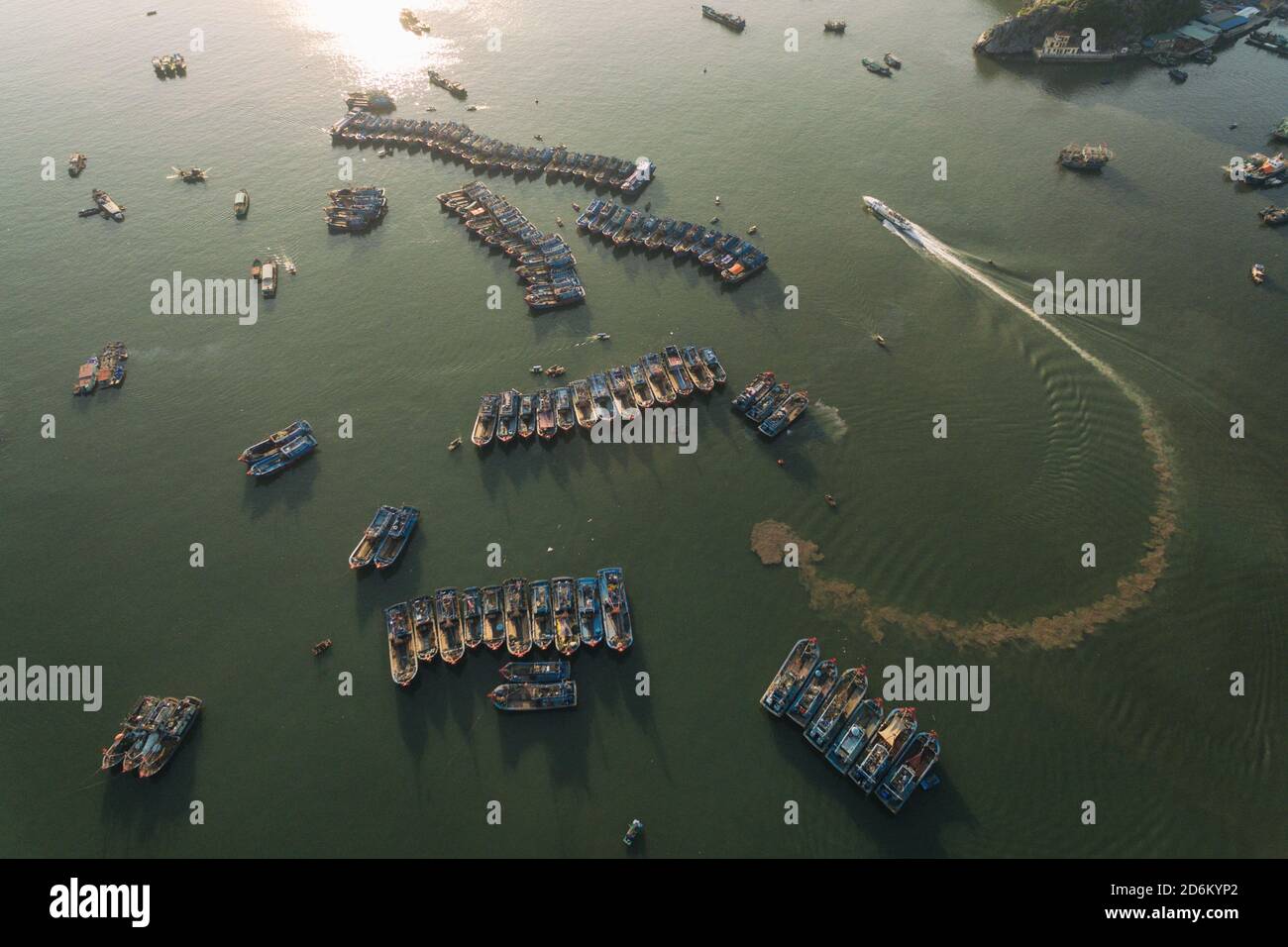 Ha Long Bay, Cat Ba Island, Vietnam, descending dragon bay Asia Aerial ...