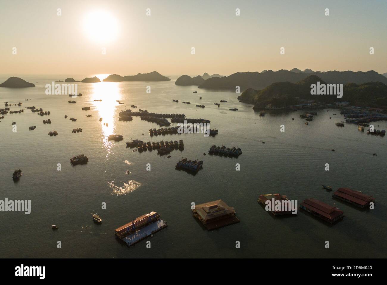 Ha Long Bay, Cat Ba Island, Vietnam, descending dragon bay Asia Aerial ...